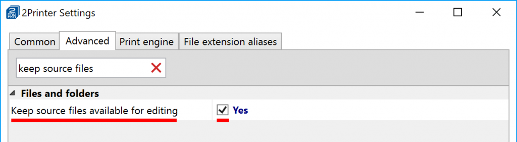 2Printer Advanced Settings