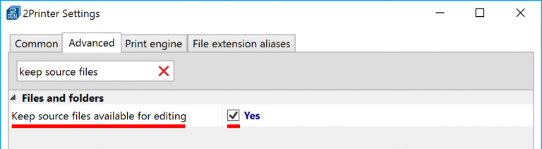 2Printer Advanced Settings